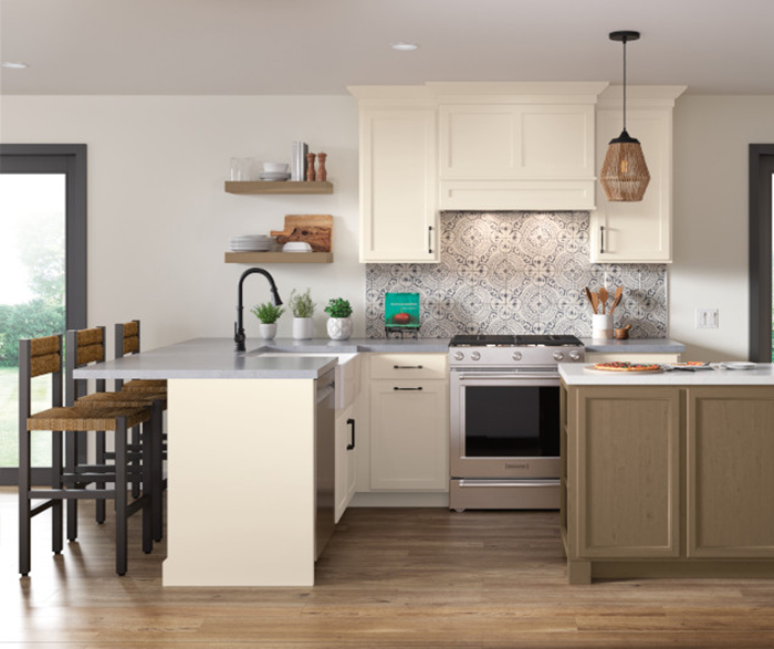 Two Tone Kitchen Featuring Lotus and Dockside - Nest Cabinetry